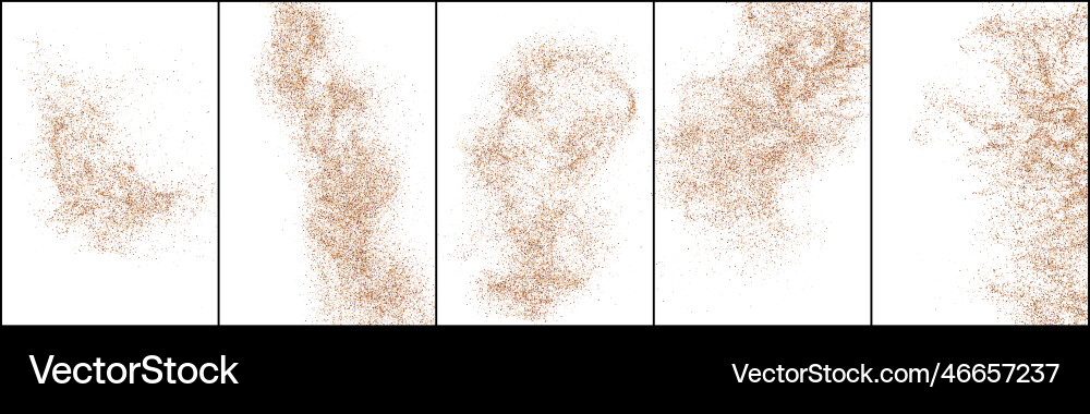 Set of coffee color grain texture isolated Vector Image