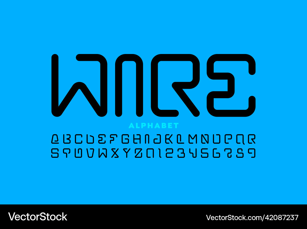 Single line style font design Royalty Free Vector Image