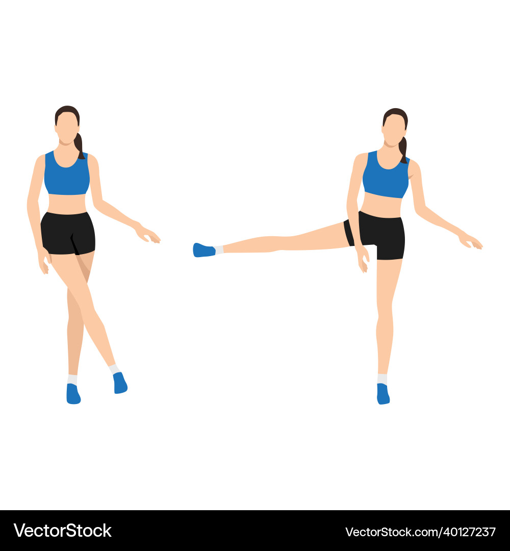 Woman Performing Side Leg Raises Royalty Free Vector Image