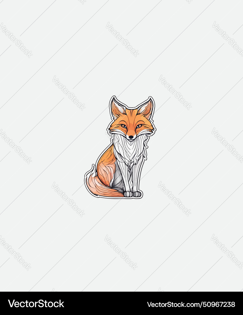 A drawing of a fox with a long tail Royalty Free Vector