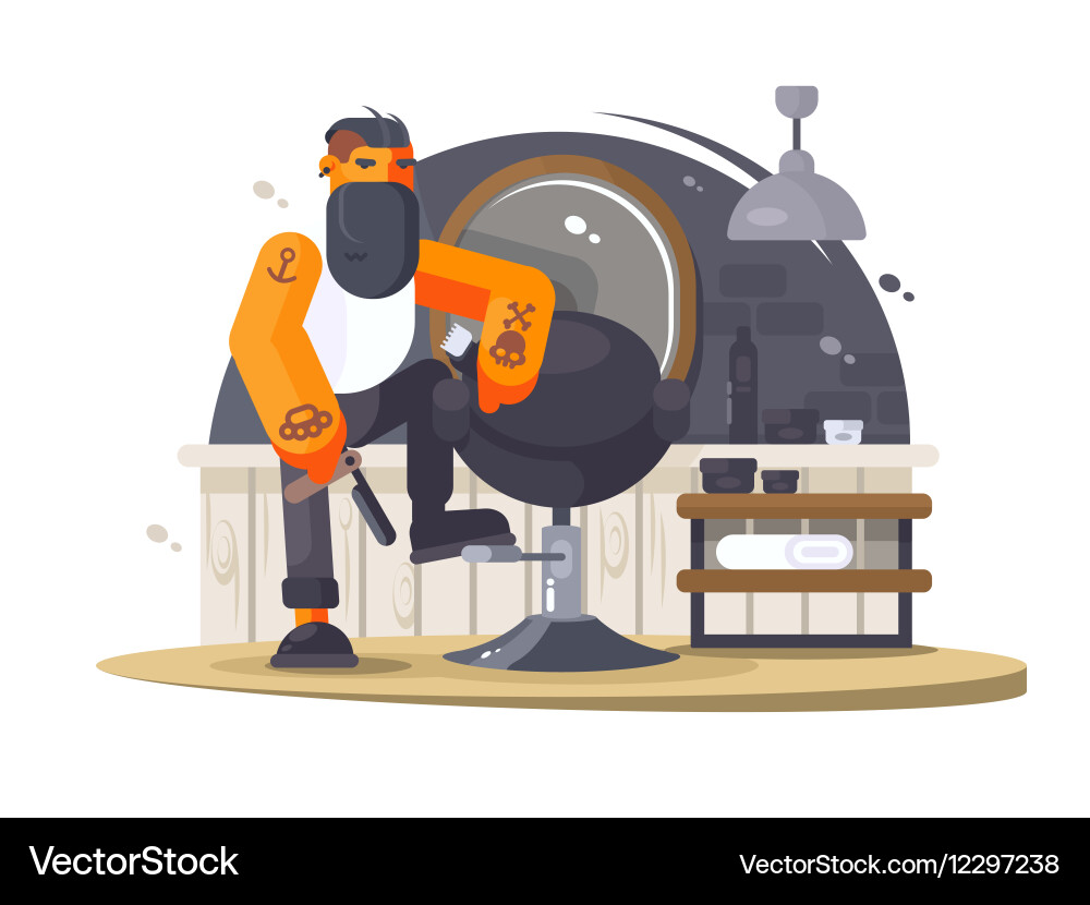 Barber Portrait - Stylish Man Royalty Free Vector Image