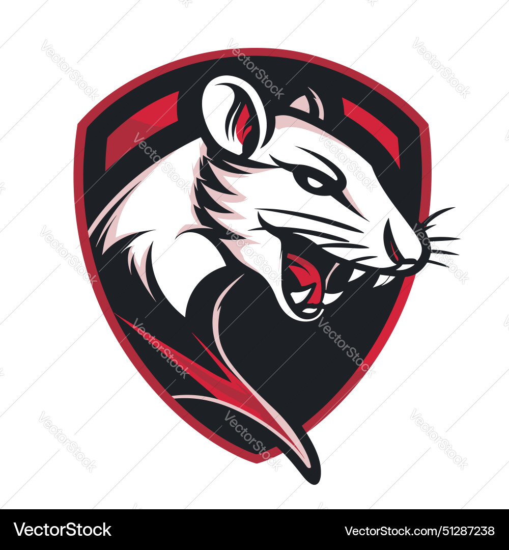 Esport logo rat icon sticker logotype mouse Vector Image
