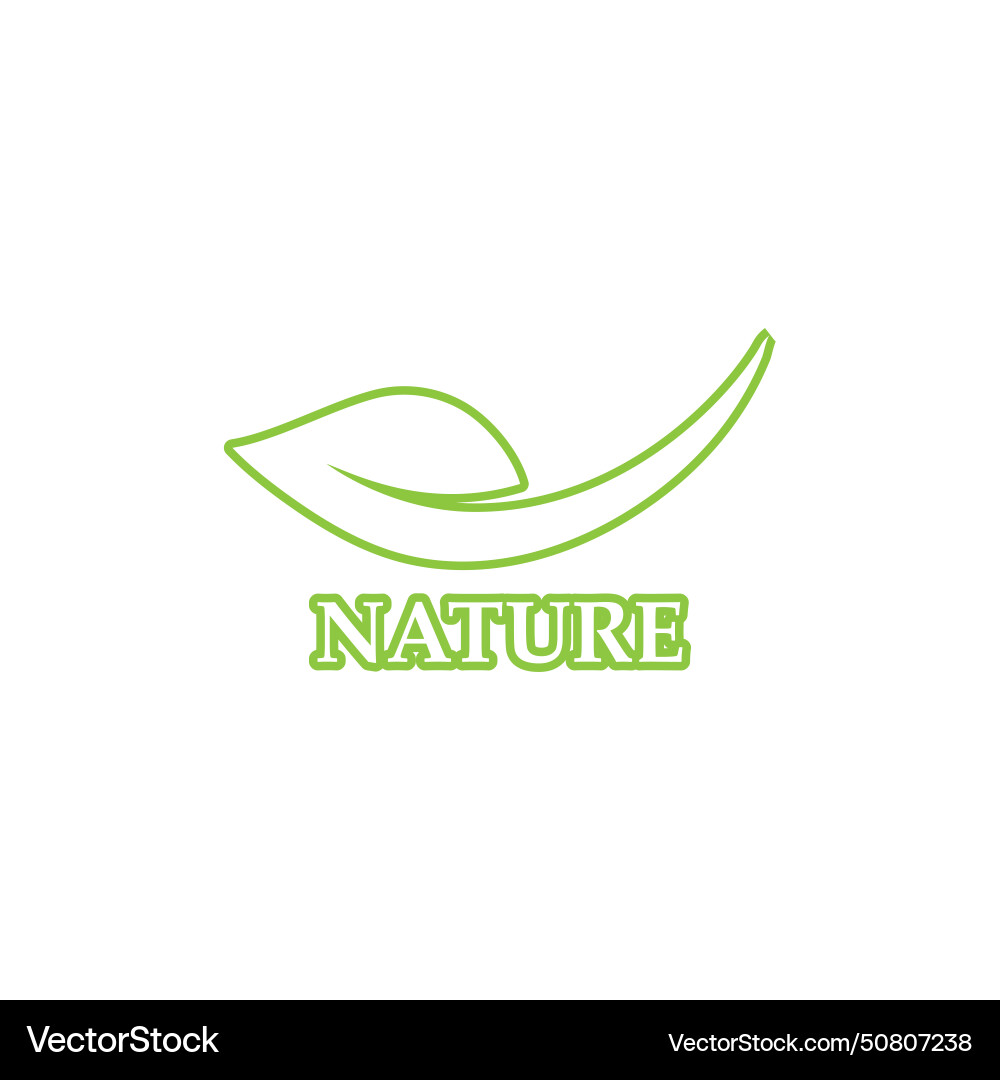 Green leaf outline ecology nature element logo Vector Image