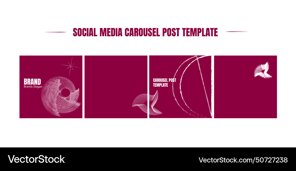 Instagram carousel post template Royalty Free Vector Image