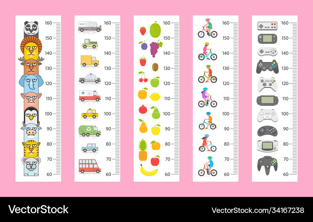 Kids height chart Royalty Free Vector Image - VectorStock