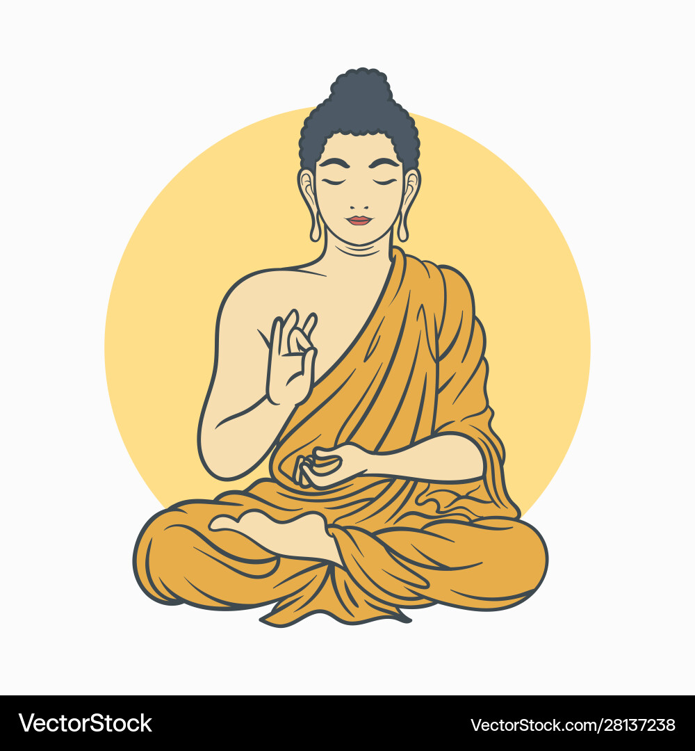 Meditating Buddha Cartoon Royalty Free Vector Image 