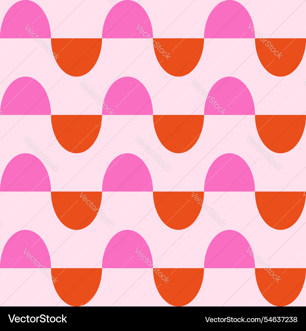 Mid century half circles seamless pattern Vector Image