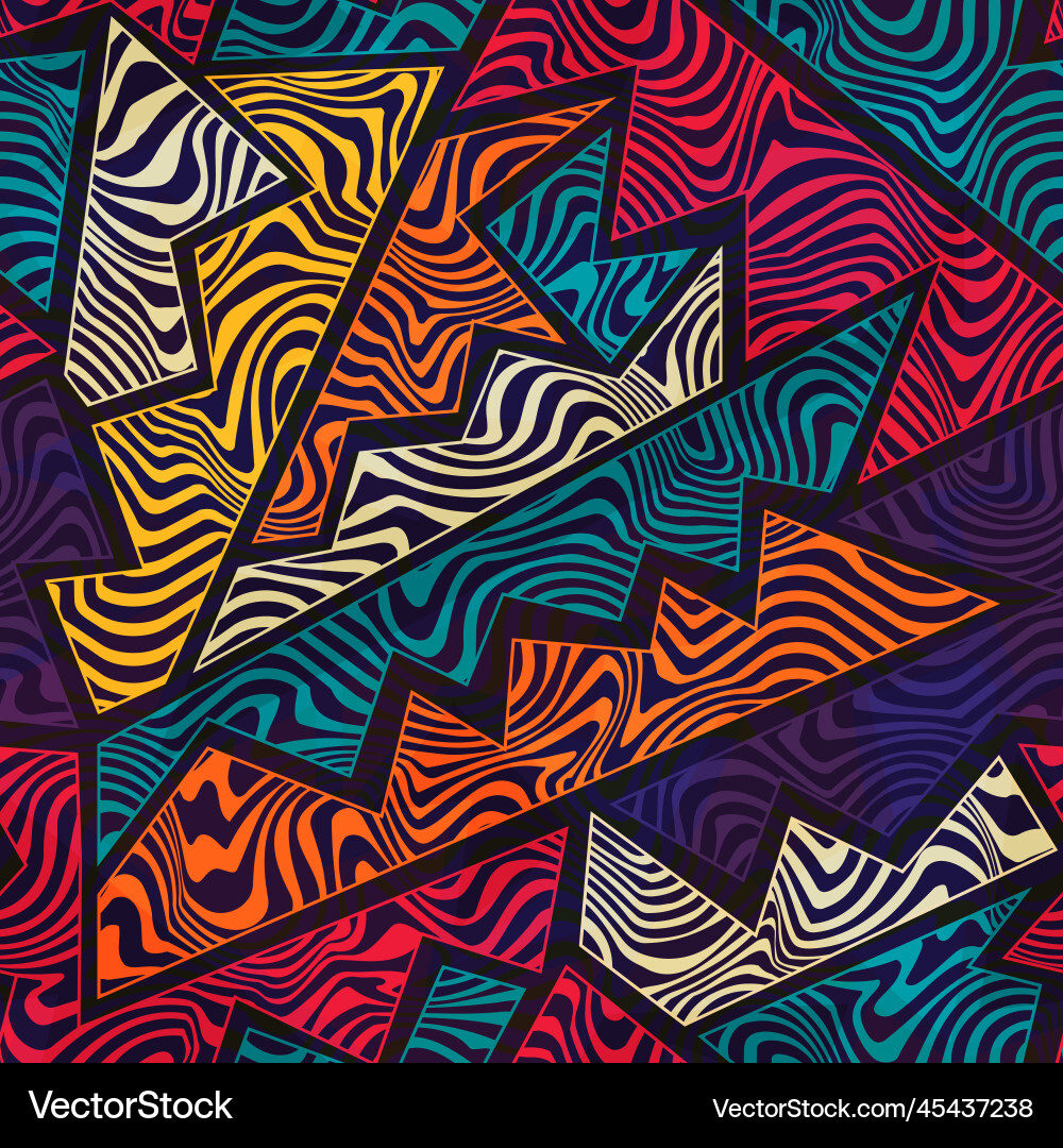 Tribal geometric pattern with wavy fill Royalty Free Vector