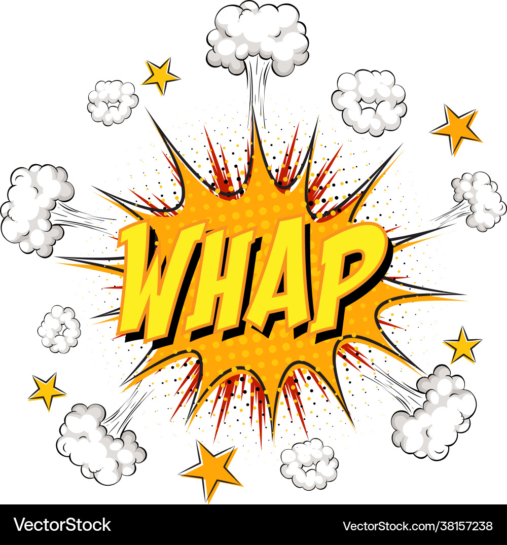 Whap text on comic cloud explosion isolated Vector Image