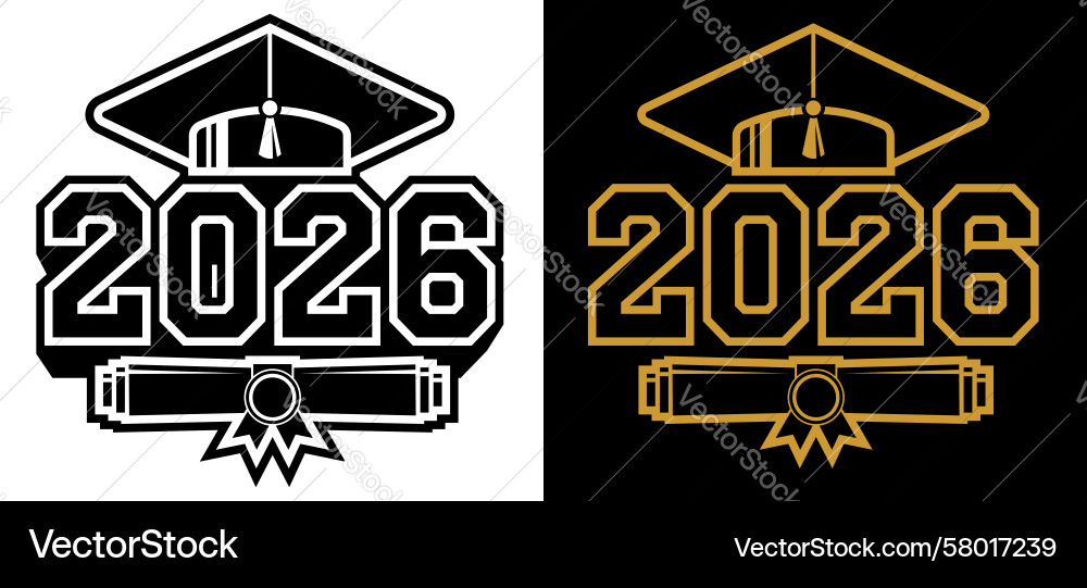 2026 graduate class logo Royalty Free Vector Image