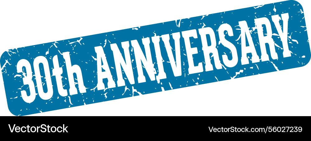 30th anniversary rectangular sign Royalty Free Vector Image