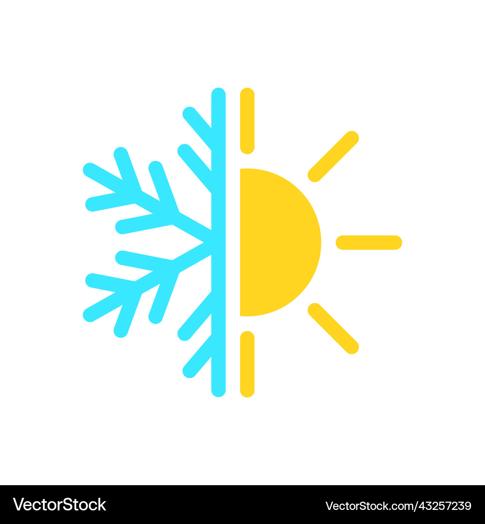 Air con icon cold and hot temperature Royalty Free Vector