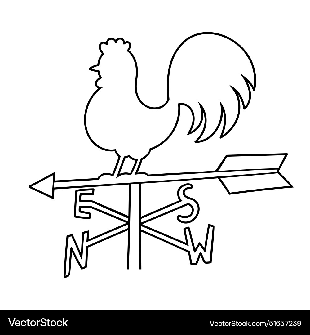 Coloring book for children weather vane Royalty Free Vector