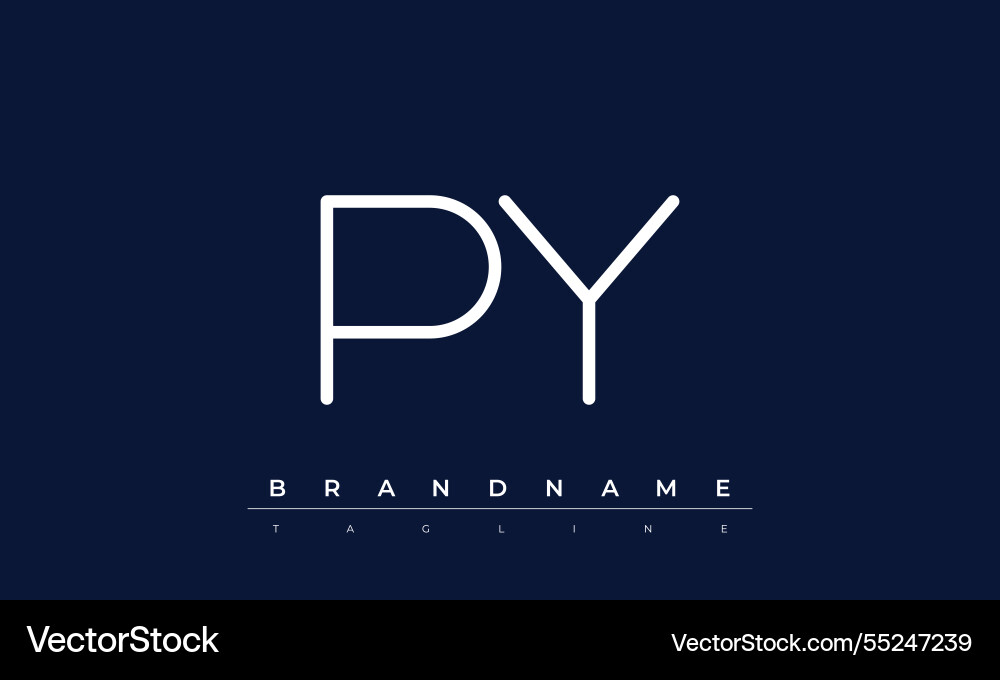 Creative py letter initial logo image Royalty Free Vector