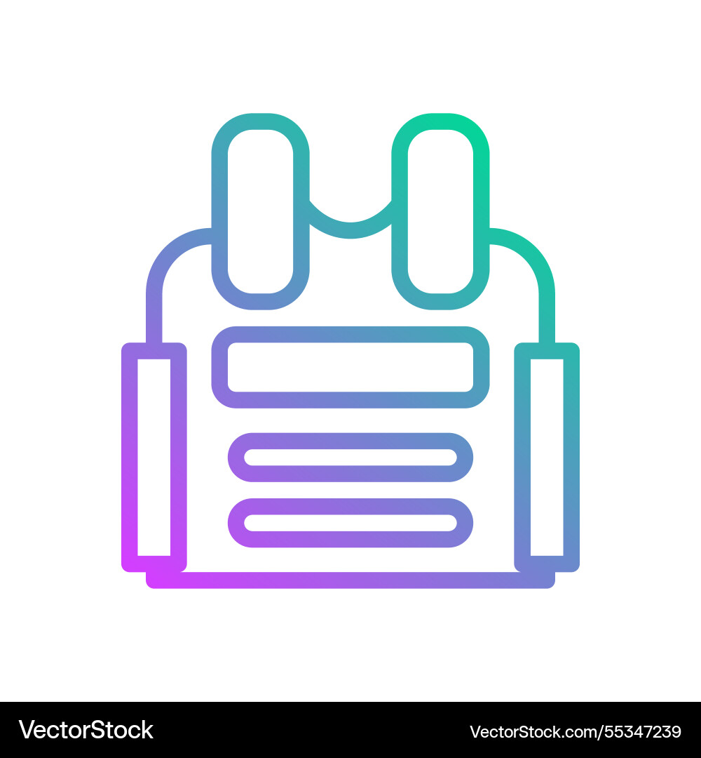 Gradient icon of a bulletproof vest design Vector Image