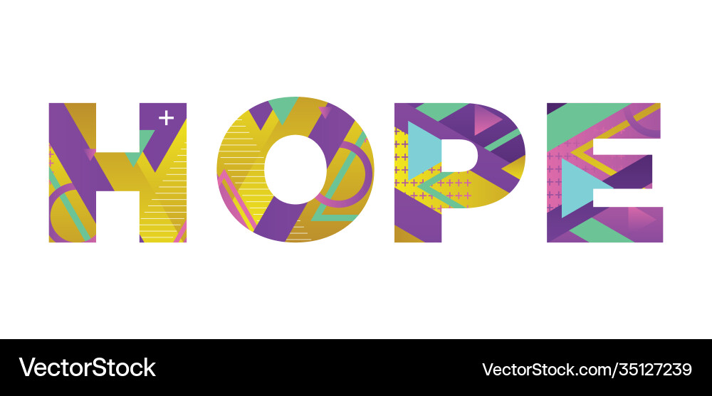 Allure Hope Word Art Colorful Inscription Hope Stock Illustration.