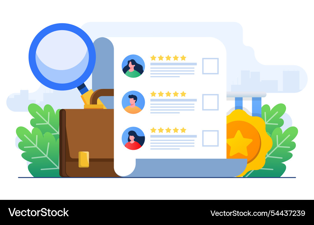 Job candidates list flat template employment Vector Image