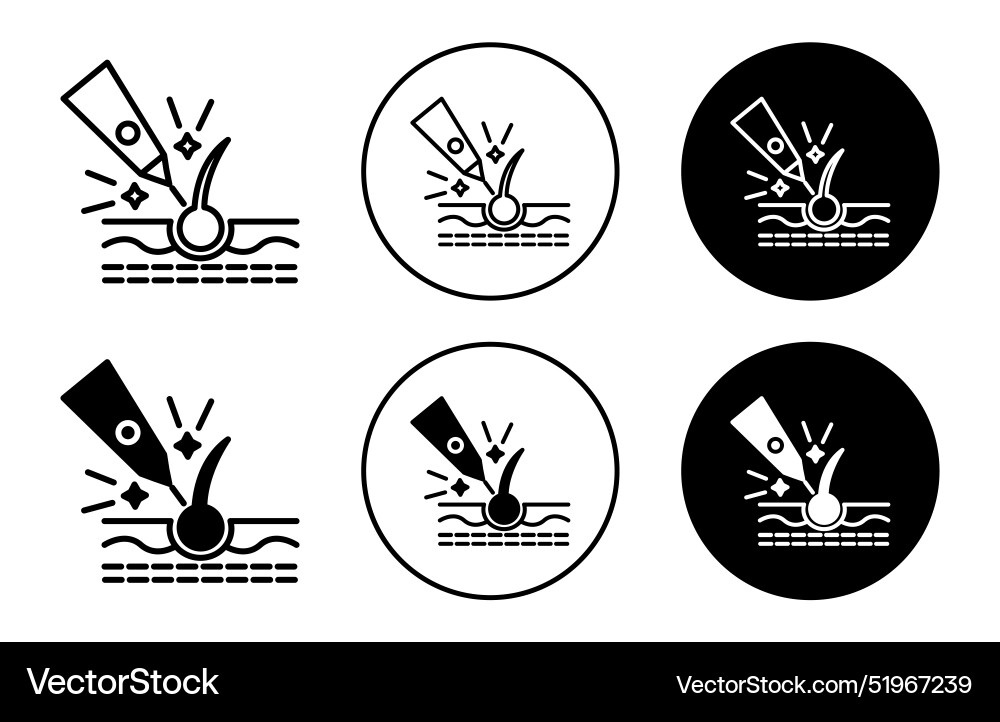 Laser hair removal icon Royalty Free Vector Image