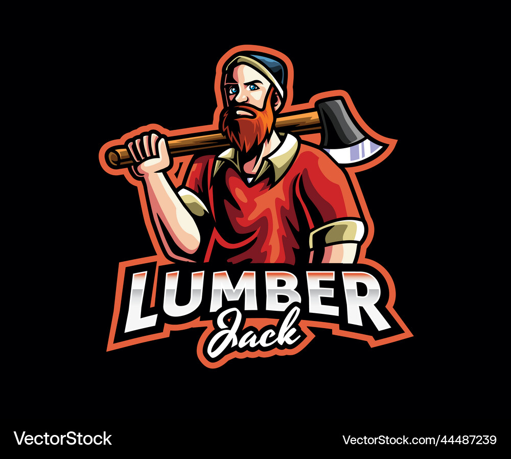 Lumberjack mascot logo design Royalty Free Vector Image