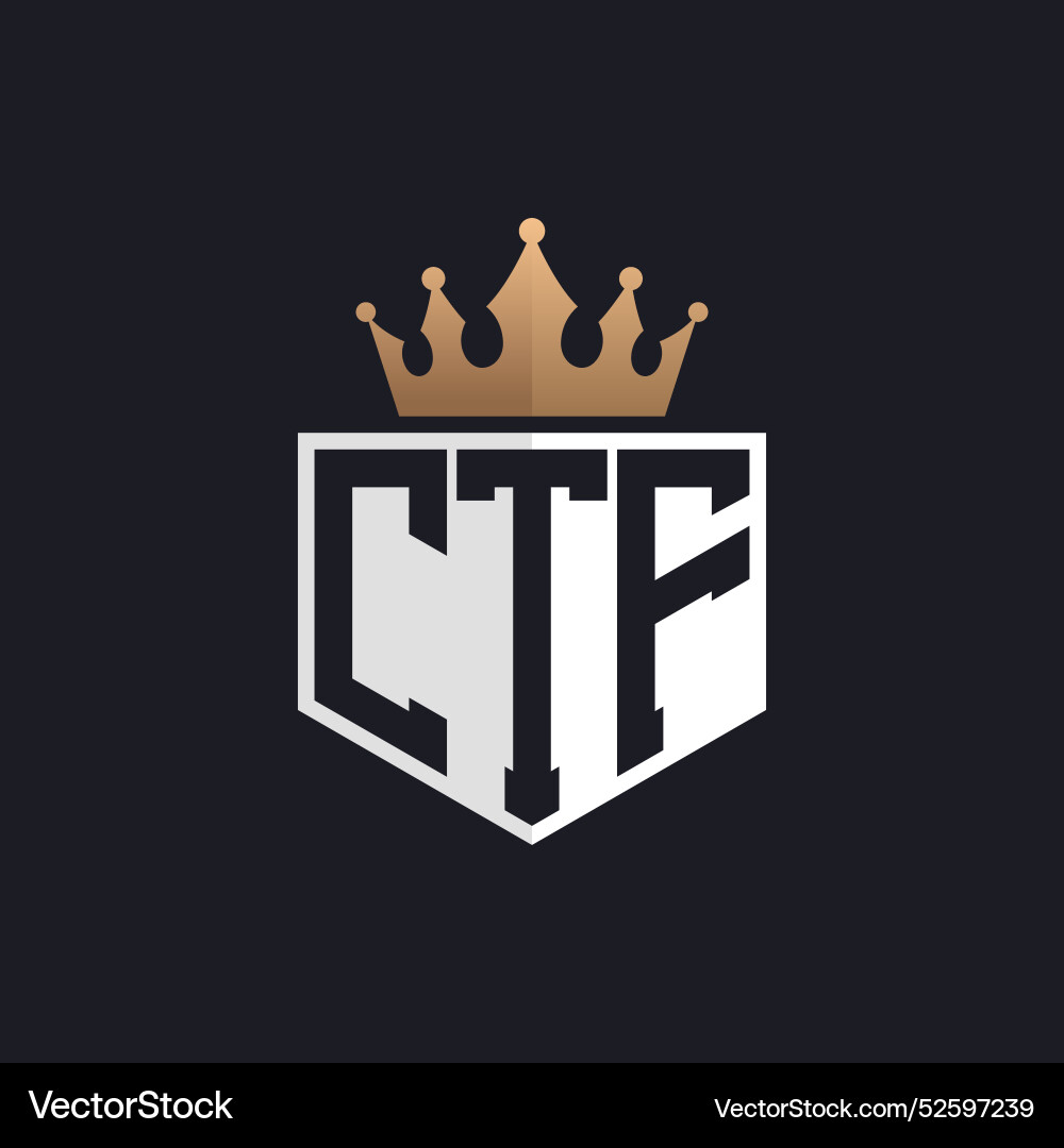 Luxury ctf logo with crown elegant initials Vector Image