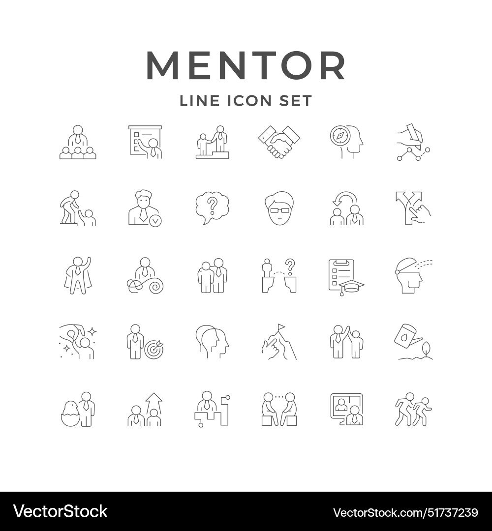 Mentor Icon Set Royalty Free Vector Image - VectorStock