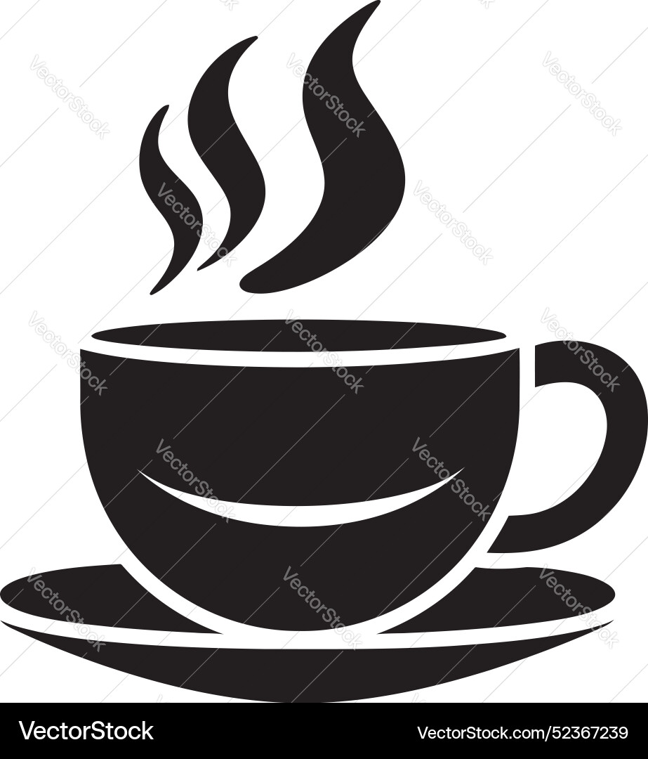 Mug mastery black logo icon of coffee cup Vector Image