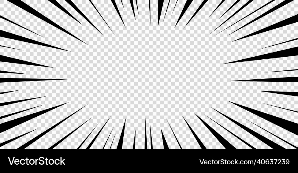 Speed lines as manga comic effect on transparent Vector Image