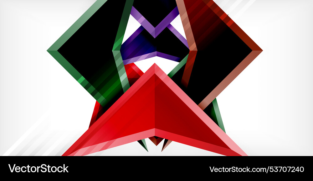 Abstract background color triangles and arrows Vector Image