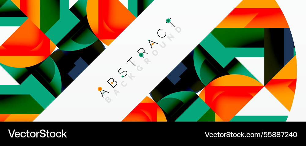 Circles semi circles squares and round triangles Vector Image