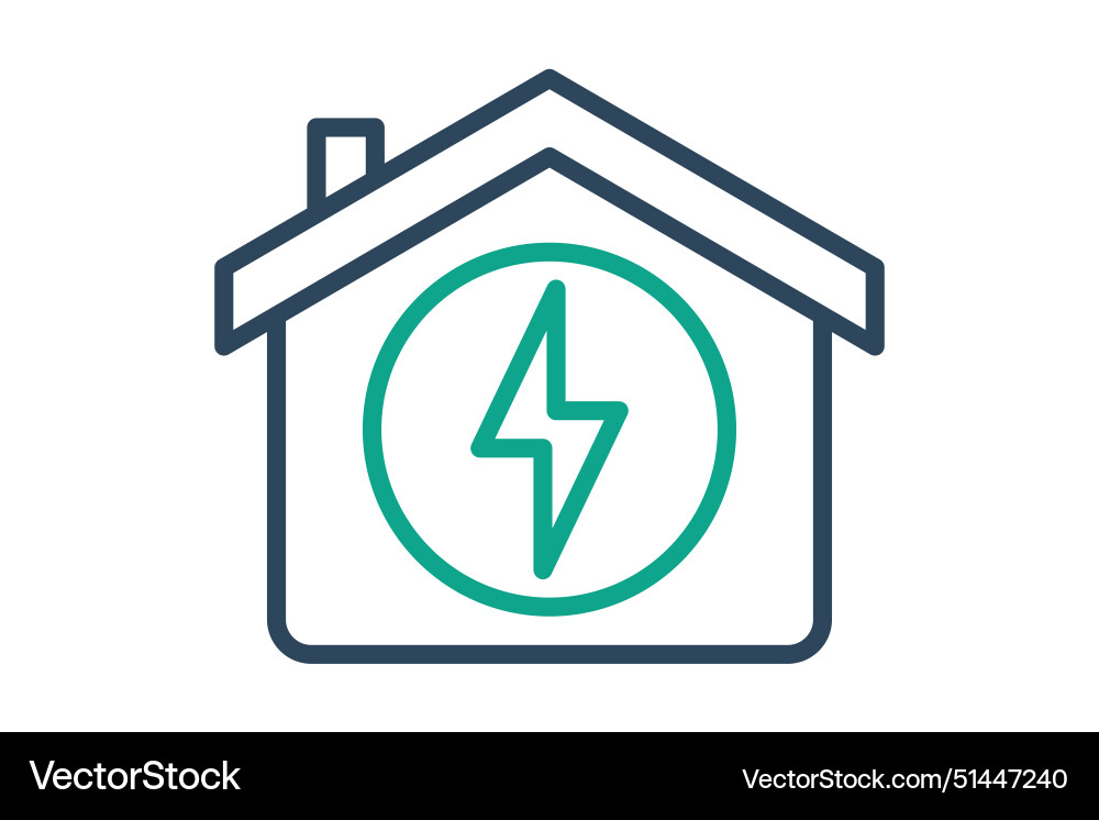 Electric icon house with lightning related Vector Image