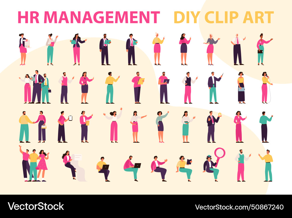 Hr management set Royalty Free Vector Image - VectorStock
