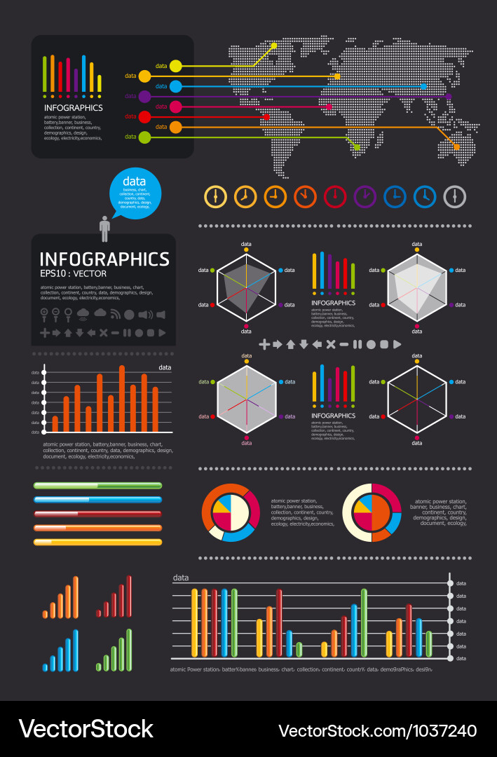 Iinfographics set and information Royalty Free Vector Image
