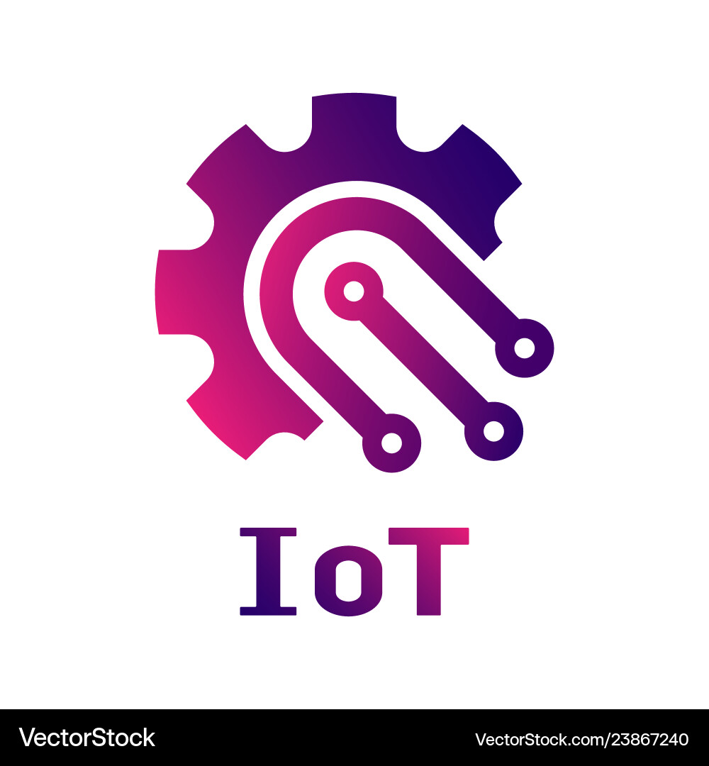 Iot internet of things logo template gear Vector Image