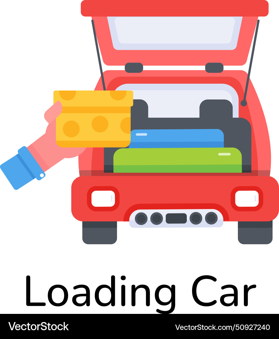 Loading car Royalty Free Vector Image - VectorStock