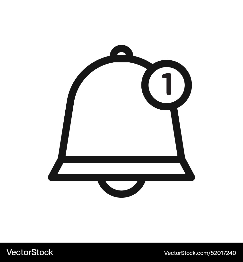Notification icon black line art Royalty Free Vector Image