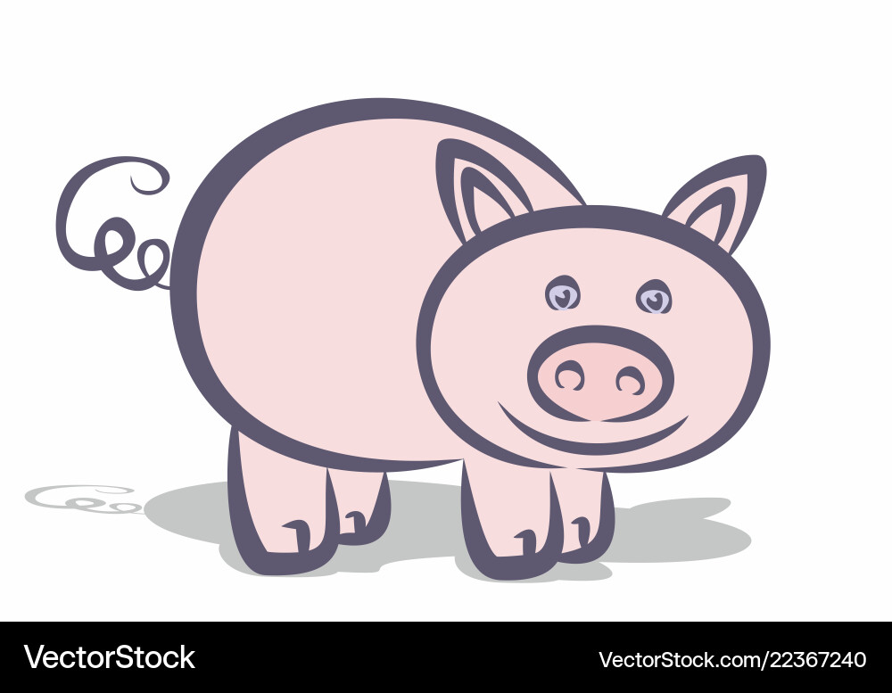 Pink pig Royalty Free Vector Image - VectorStock