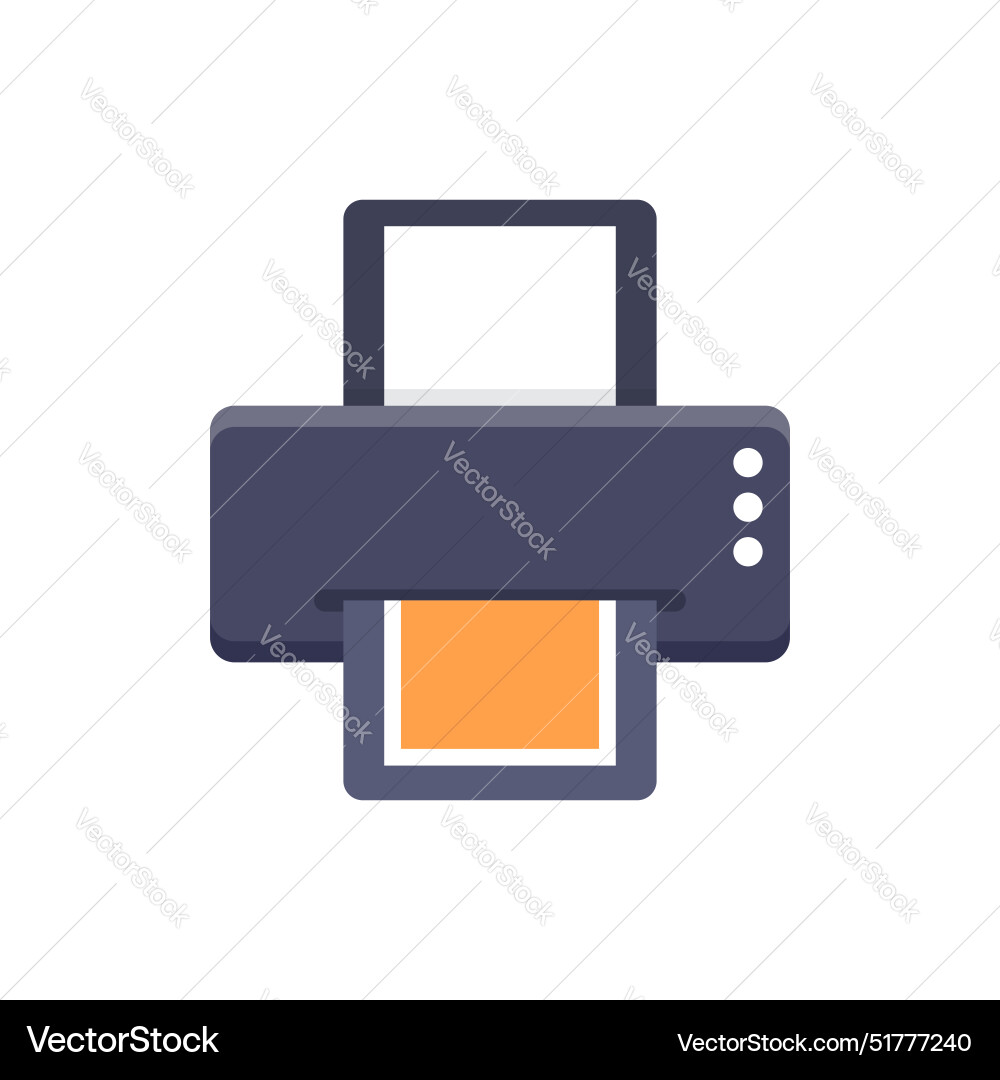 Printer icon in flat style office machine Vector Image