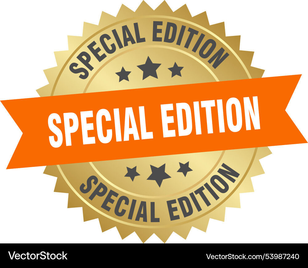 Special edition round orange Royalty Free Vector Image