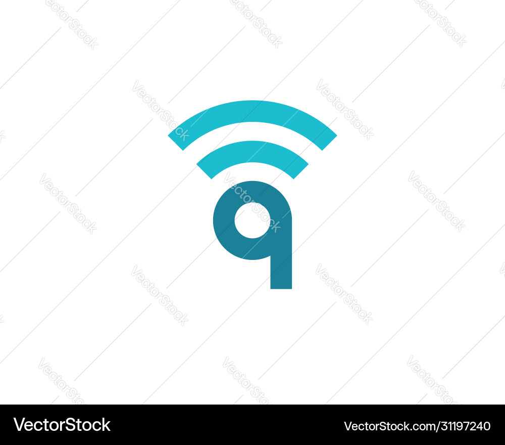 Wireless letter q logo icon design template Vector Image