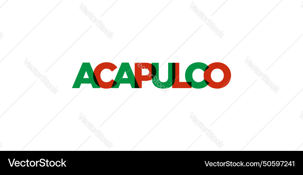 Acapulco in the mexico emblem design features Vector Image