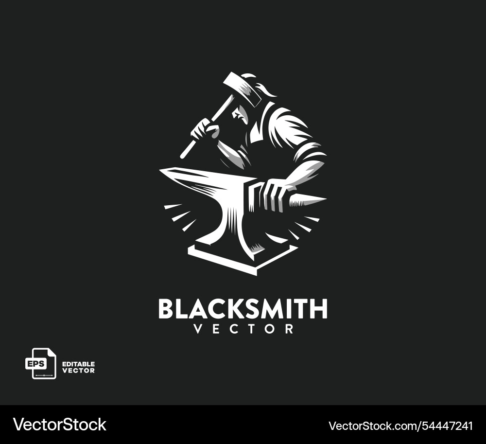 Blacksmith isolated symbol stylized retro Vector Image