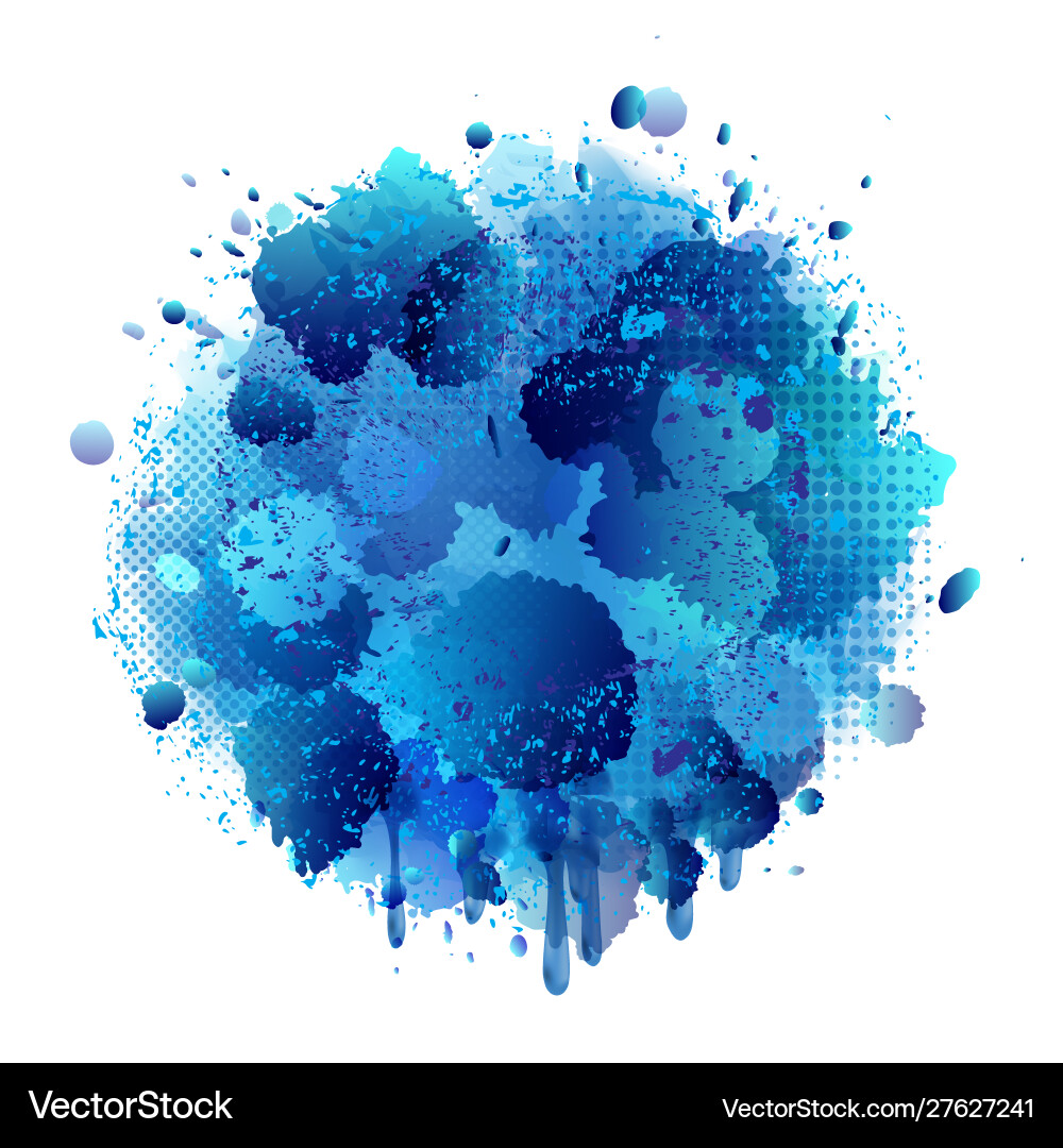 Blue spray paint with abstract splatter color Vector Image