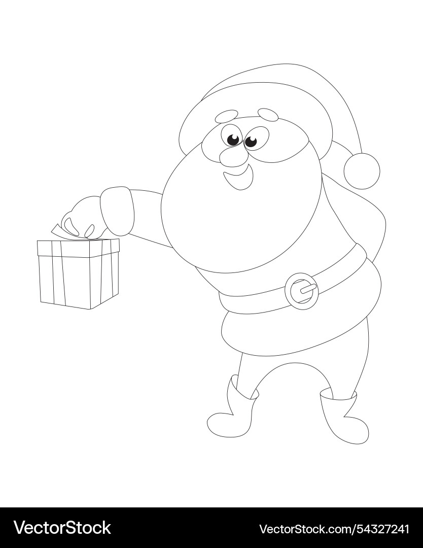 Christmas line art and coloring page Royalty Free Vector