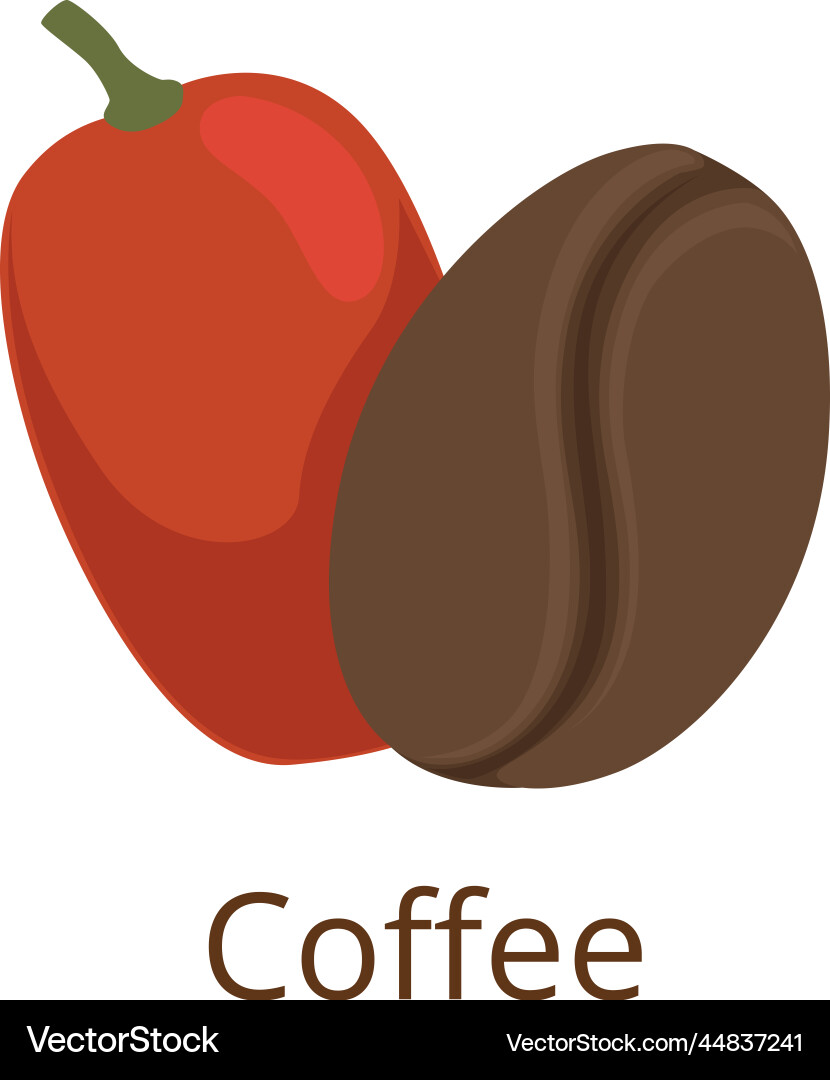 Coffee bean in shell drink seed cartoon icon Vector Image