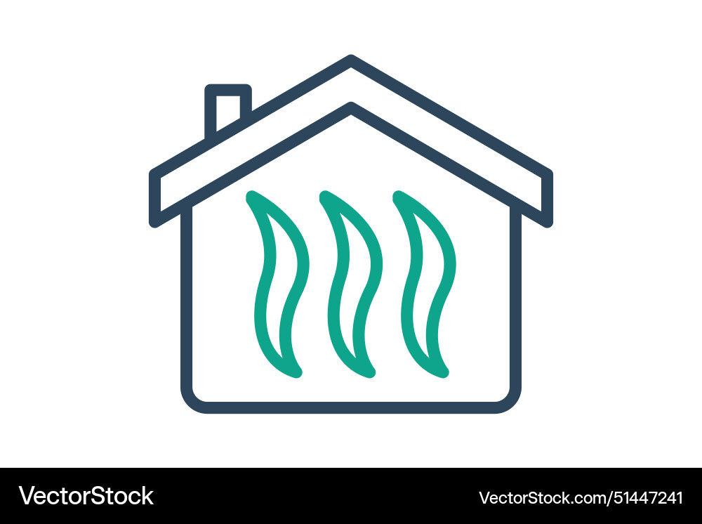 Heating icon house with heat related Royalty Free Vector