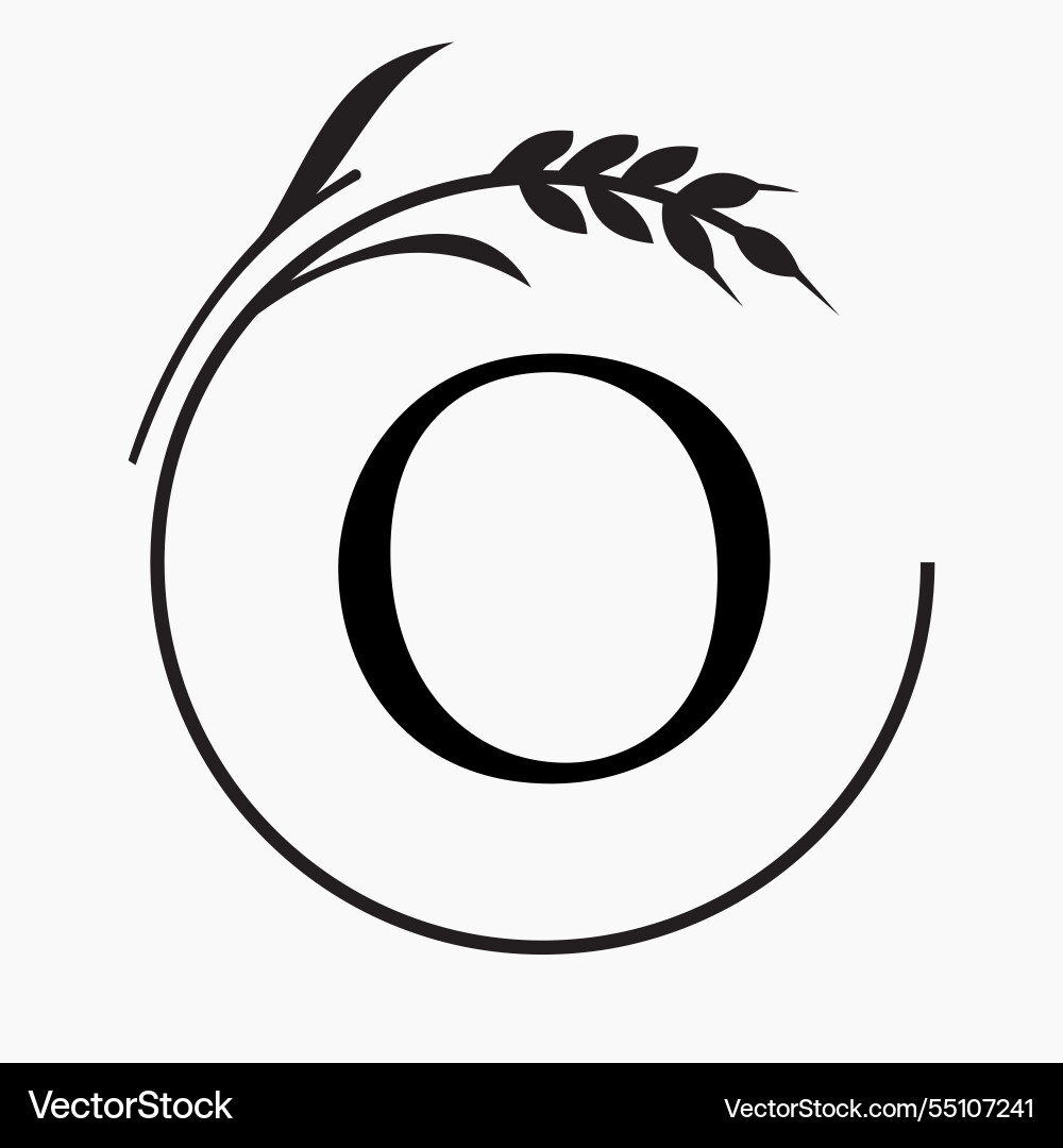 Monogramm Buchstaben o Bäckerei Logo Konzept mit Korn