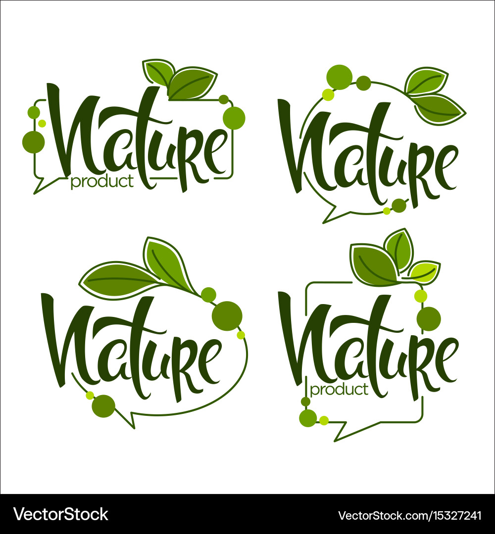 Nature handdrawn lettering and doodle organic Vector Image