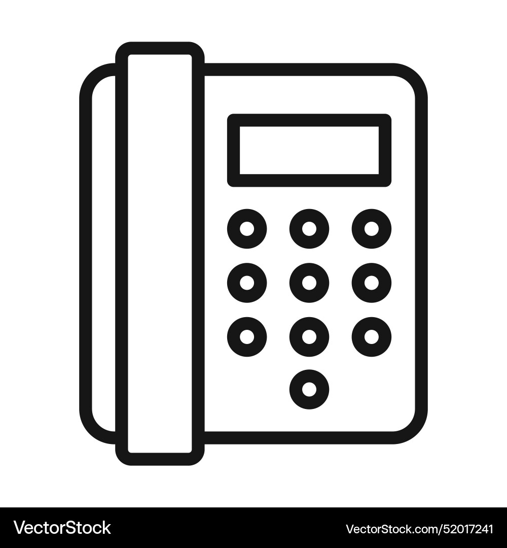Office phone icon black line art Royalty Free Vector Image