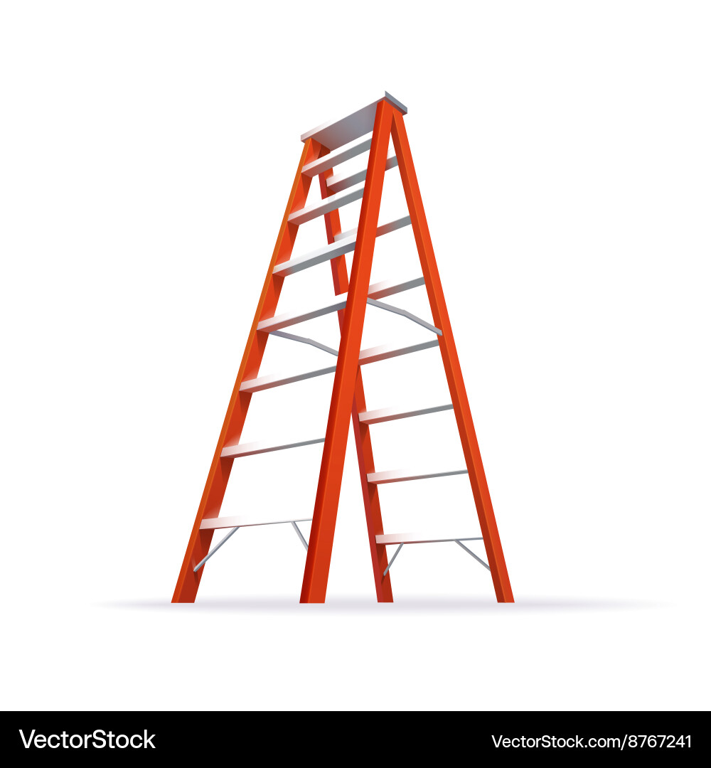 Red Double Ladder Royalty Free Vector Image - VectorStock