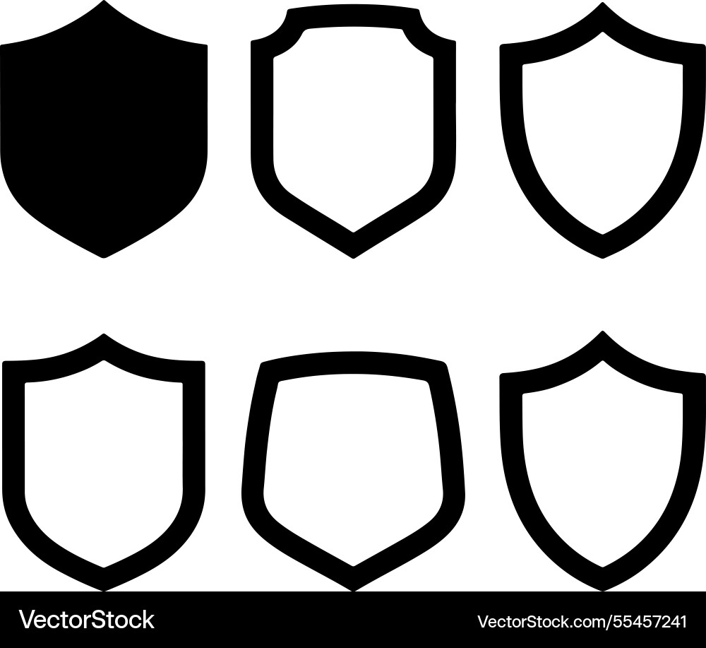 Shield icon set in vintage style protect shield Vector Image